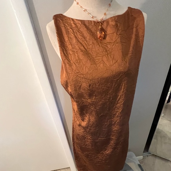 Nicole Miller | Dresses | Nicole Miller Bronze Crinkle Sheath | Poshmark